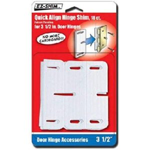 e-z shim ez hs350bp 3.5" hinge shim, 18 count, pack of 1, white