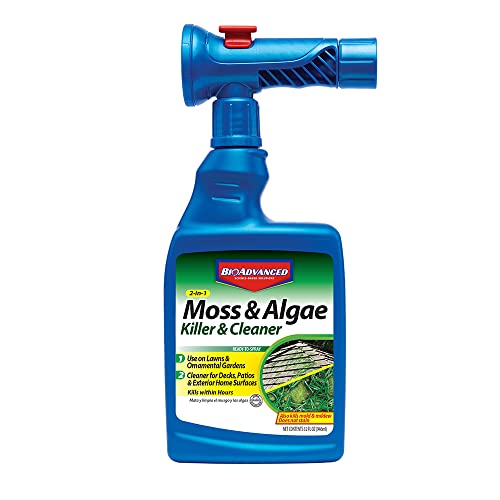 BioAdvanced 704710B Moss and Algae Killer Ready-To-Spray, 32 oz, (Packaging may vary)