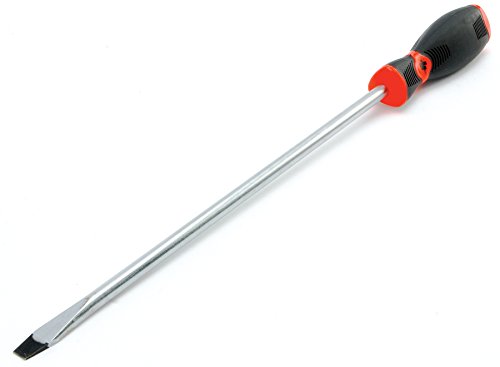 Performance Tool W30983 Black & Red Slotted Screwdriver, 3/8-Inch x 12-Inch