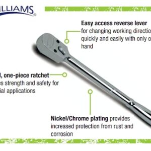 Williams JHWB-52EHA Williams 3/8-Inch Drive Enclosed Head Ratchet with Chrome Finish - 8 Inches