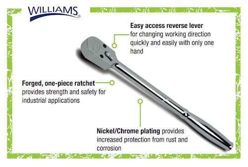 Williams JHWB-52EHA Williams 3/8-Inch Drive Enclosed Head Ratchet with Chrome Finish - 8 Inches