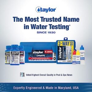 Taylor K-2005 Complete DPD High Range, 9-in-1 Pool & Spa Test Kit for Free & Total Chlorine, Bromine, pH, Acid & Base Demand, Total Alkalinity, Calcium Hardness, Cyanuric Acid | Made in The USA