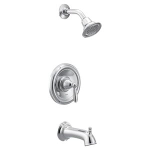 moen brantford chrome positemp pressure balancing tub and shower trim kit without valve, t62153