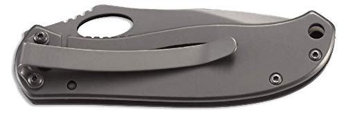 Columbia River Knife & Tool - 9001317 CRKT Pazoda 2 EDC Folding Pocket Knife: Compact Everyday Carry, Gray Ti Nitride Blade, Thumb Slot, Locking Liner, Stainless Handle, Pocket Clip 6470