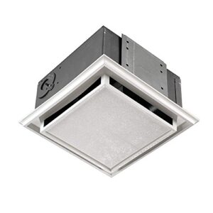 broan-nutone 682 duct-free ventilation fan, white square ceiling or wall exhaust fan with plastic grille