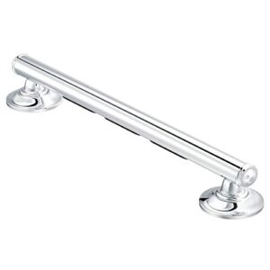 moen lr8724d1gch home care 24-inch designer bath safety bathroom grab bar with curled grip, stainless