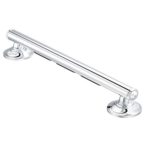 Moen LR8724D1GCH Home Care 24-Inch Designer Bath Safety Bathroom Grab Bar with Curled Grip, Stainless