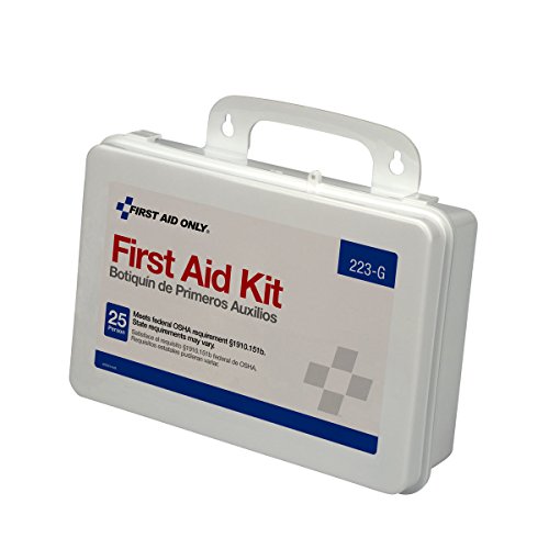 First Aid Only 223-G 25-Person Emergency First Aid Kit for Office, Home Improvement, and Construction with Gasket, 107 Pieces