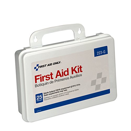 First Aid Only 223-G 25-Person Emergency First Aid Kit for Office, Home Improvement, and Construction with Gasket, 107 Pieces