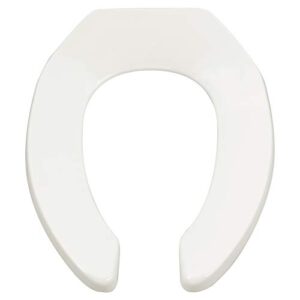 american standard 5901100.020 commercial elongated open front toilet seat with stainless steel hinge, 1.00 in wide x 14.38 in tall x 18.56 in deep, white