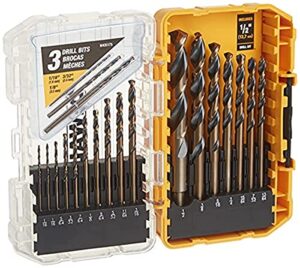 dewalt black oxide drill bit set, 20-piece (dw1177) (black & gold)