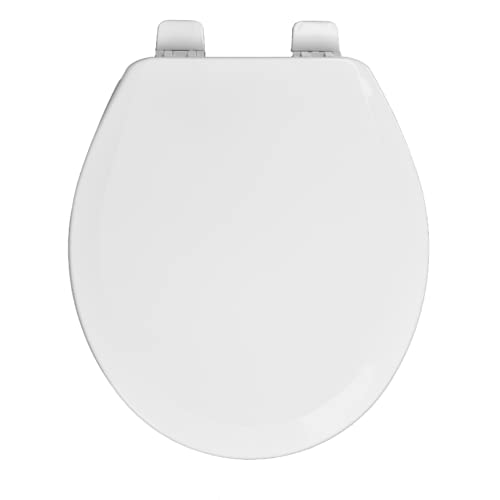 Centoco Toilet Seat, Round, Wood, Heavy Duty Toilet Seat, Toilet Lid, For Standard Toilets, Molded Wood with Centocore Technology, Made in the USA, 700-001, White