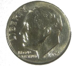 1964 d roosevelt silver dime - uncirculated