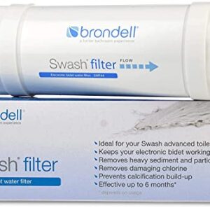 Brondell SWF44 Swash Bidet Filter, Premium Carbon Water Filtration System for Electric Bidet Toilet Seats, Lasts Up to 6 Months