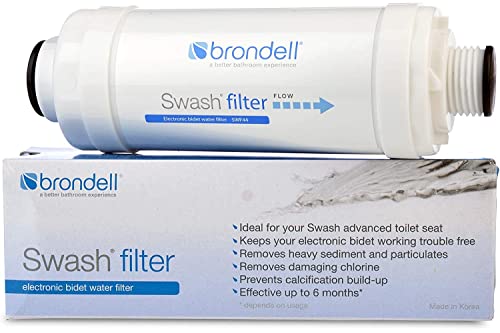 Brondell SWF44 Swash Bidet Filter, Premium Carbon Water Filtration System for Electric Bidet Toilet Seats, Lasts Up to 6 Months