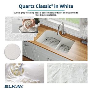 Elkay Quartz Classic ELGU3322WH0 Equal Double Bowl Undermount Sink, White, (Sink Only)