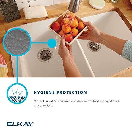 Elkay Quartz Classic ELGU3322WH0 Equal Double Bowl Undermount Sink, White, (Sink Only)