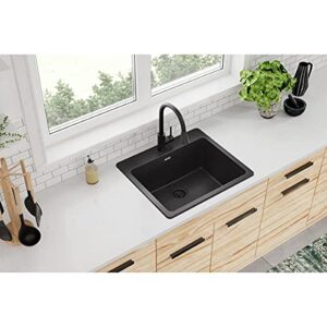 Elkay Quartz Classic ELG2522BK0 Single Bowl Drop-in Sink, Black