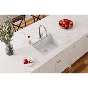 Elkay Quartz Classic ELGU2522WH0 Single Bowl Undermount Sink, White