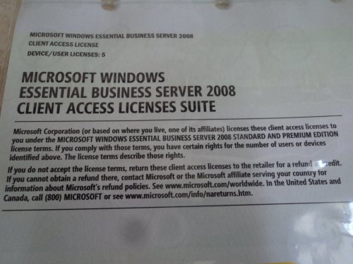 Windows Essential Business Server 2008 English 5 User Client Access License (CAL) U84-01558