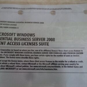 Windows Essential Business Server 2008 English 5 User Client Access License (CAL) U84-01558