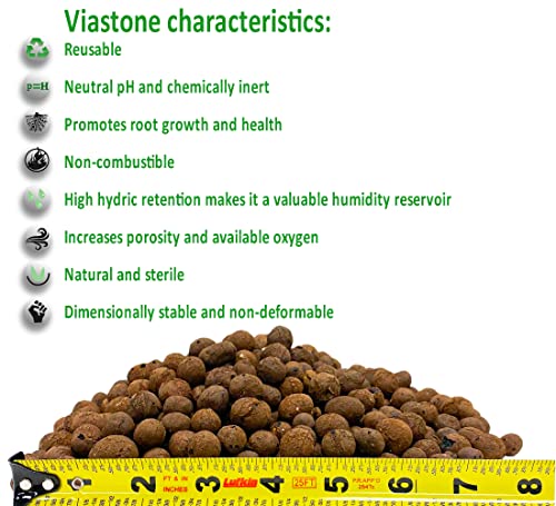 Viagrow VS10 Viastone Expanded Clay Pebbles, 10-Liter Rocks, Premium Growing