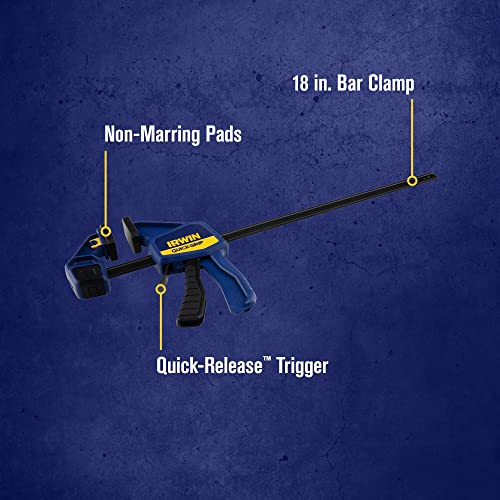 IRWIN QUICK-GRIP Bar Clamp, One-Handed, Medium-Duty, 18-Inch (1964719)