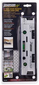 johnson level & tool 40-6184 magnetic torpedo laser level, silver & black, 1 laser level