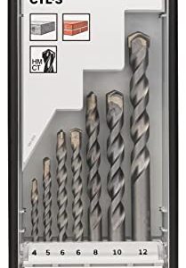 Bosch 2607010545 Concrete Drill Bit-Set "Robust Line Cyl-3 Silver Percussion" 4-12mm 7 Pcs