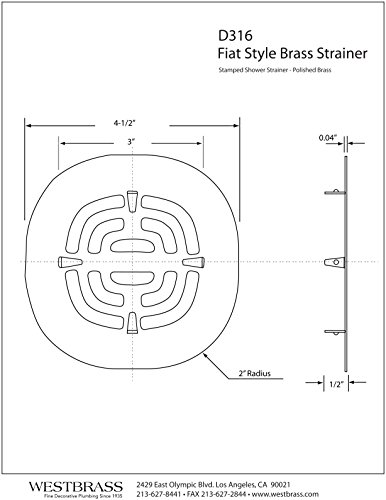 Westbrass Brass Snap-In Shower Strainer Grid, Polished Chrome, D316-26