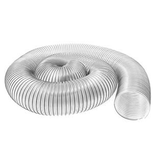 2-1/2" x 10' ultra flex clear vue heavy duty pvc dust debris and fume collection hose