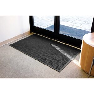 Guardian EcoGuard Indoor Wiper Floor Mat, Recycled Plastic and Rubber, 3' x 5', Charcoal