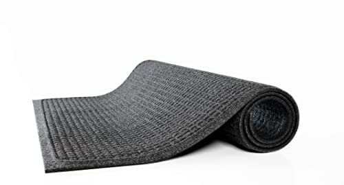 Guardian EcoGuard Indoor Wiper Floor Mat, Recycled Plastic and Rubber, 3' x 5', Charcoal