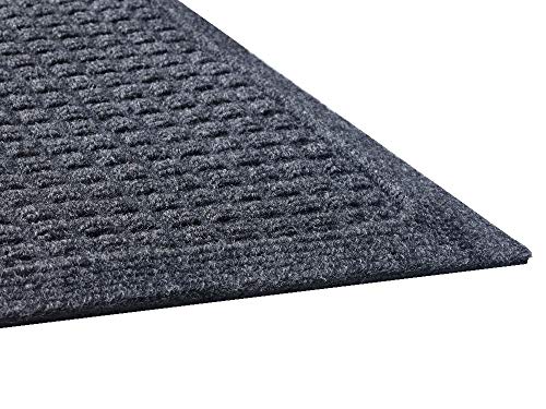 Guardian EcoGuard Indoor Wiper Floor Mat, Recycled Plastic and Rubber, 3' x 5', Charcoal