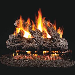 peterson real fyre 24-inch rustic oak gas log set with vented natural gas g4 burner - match light