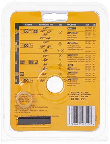 DEWALT Diamond Blade for Porcelain Tile, Wet/Dry, 4-1/2-Inch (DW4765) , Yellow