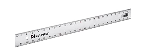 Kapro - 308 Straight Edge Ruler - ⅛” and 1/16” Increments - Contractor Grade - With Wear Resistant Printing - For Carpentry, Drywall, Drafting - Anodized Aluminum - 24 Inch