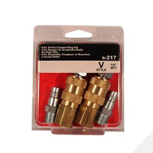 Milton S-217 1/4" NPT V Style Coupler and Plug Kit - 6 Piece