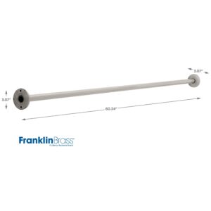 Franklin Brass 185-5SN 1-Inch by 5-Feet Shower Rod with Flanges, Satin Nickel