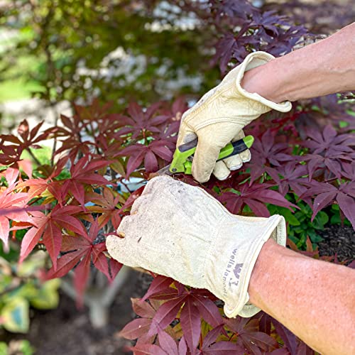 Women's Leather Work and Garden Gloves, Heavy Duty Grain Cowhide, Small (Wells Lamont 1124S),Tan