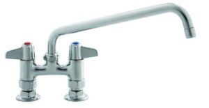 t&s brass 5f-4dlx12 5f-4dlx12, faucet, deck mount, 4-inch centers, 12-inch swivel spout