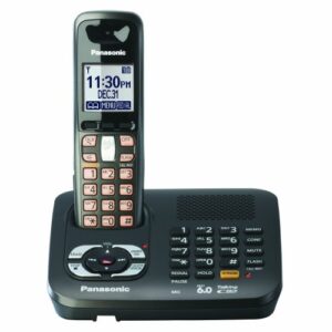 panasonic dect 6.0 titanium black cordless phone with answering machine (kx-tg6441t)