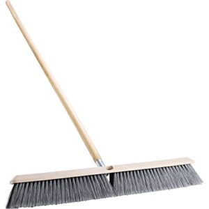 genuine joe joe heavy-duty floor sweep and handle manual broom, wood polypropylene hardwood