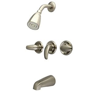 kingston brass kb6238ll legacy tub and shower faucet, brushed nickel,5-inch spout reach