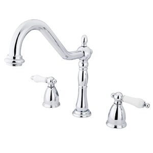 kingston brass kb1791plls heritage 8-inch centerset kitchen faucet, polished chrome