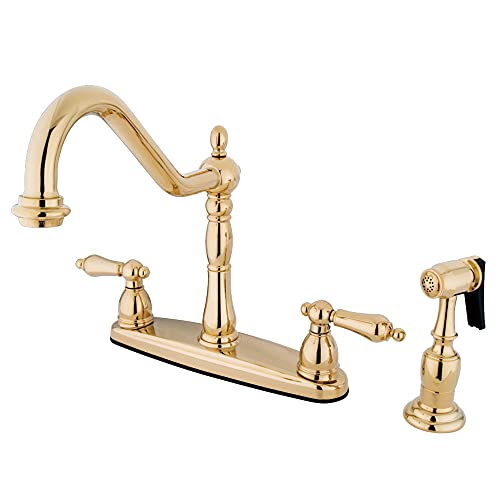 Kingston Brass KB1752ALBS Heritage 8-Inch Centerset Kitchen Faucet, Polished Brass