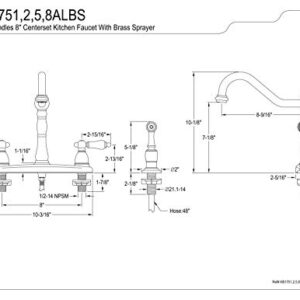 Kingston Brass KB1752ALBS Heritage 8-Inch Centerset Kitchen Faucet, Polished Brass