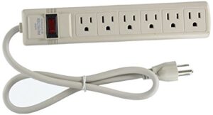 darice power strip surge protector, cream