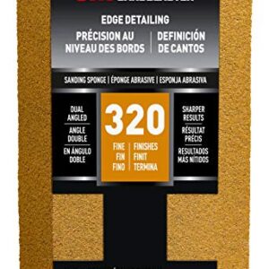 3M 9566 SandBlaster Dual Sanding Sponge 320-Grit + Gold, Angle Grinder