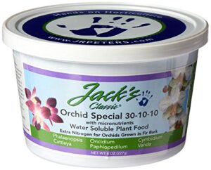 j r peters jacks classic 30-10-10 orchid special fertilizer, 8-ounce - 53008